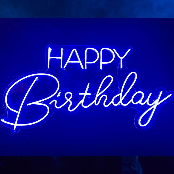 "Happy Birthday" Neon Sign - RGB – M Event Rentals