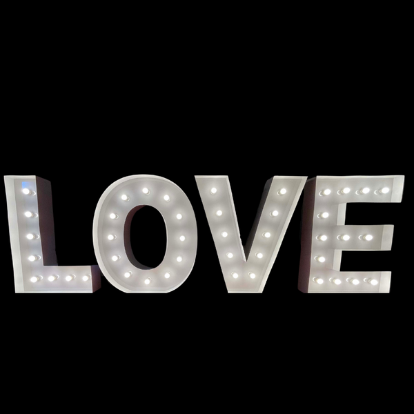 "LOVE" Marquee Letters Display - 4' Tall – M Event Rentals